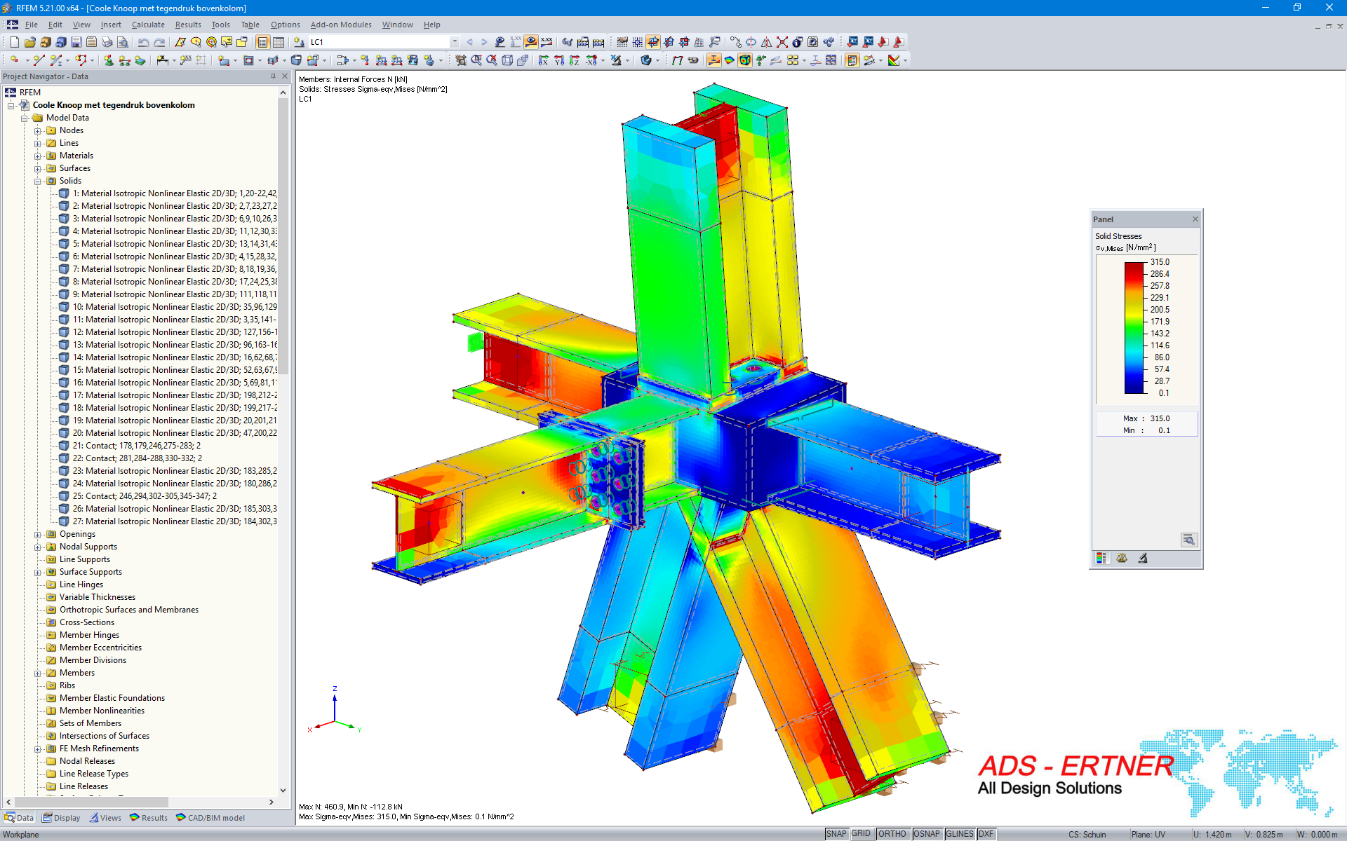 Staalverbinding in RFEM met Solid Elementen - Rekensoftware voor constructeurs en ingenieurs